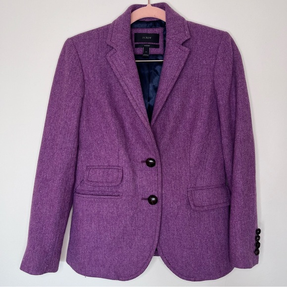 J. Crew | Jackets & Coats | J Crew Hacking Blazer Wool Herringbone ...